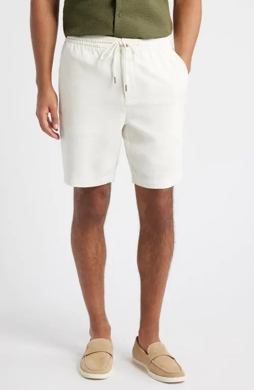 Rails Archer Flat Front Cotton & Linen Shorts - Ecru