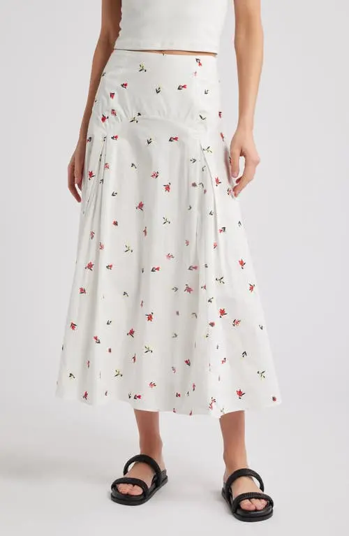 Solid & Striped The Gael Embroidered Midi Skirt
