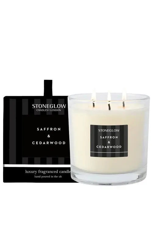STONEGLOW Modern Classics Saffron Cedarwood 3 Wick Candle 1490g