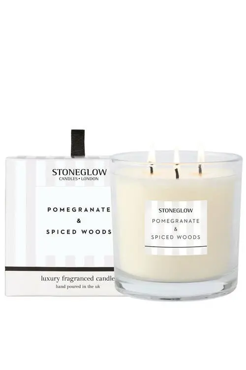 STONEGLOW Modern Classics Pomegranate Spiced Woods 3 Wick Candle 1490g