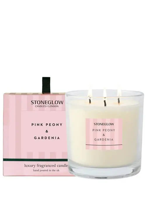 STONEGLOW Modern Classics Pink Peony Gardenia 3 Wick Candle 1490g