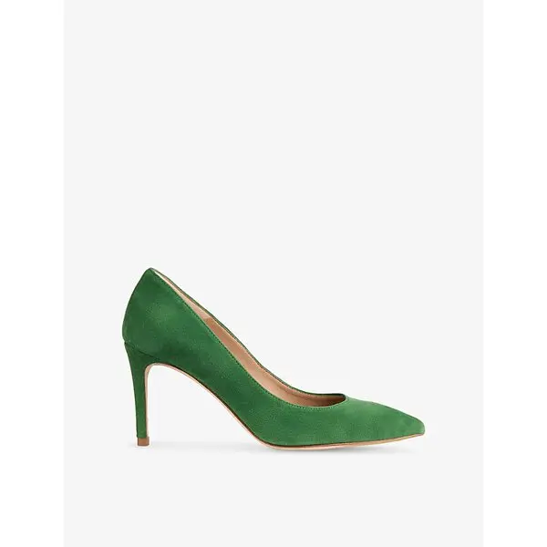 LK BENNETT Floret Suede Heeled Courts - Gre-fern Green