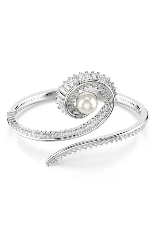 SWAROVSKI Treble Clef Bangle - White/ Silver