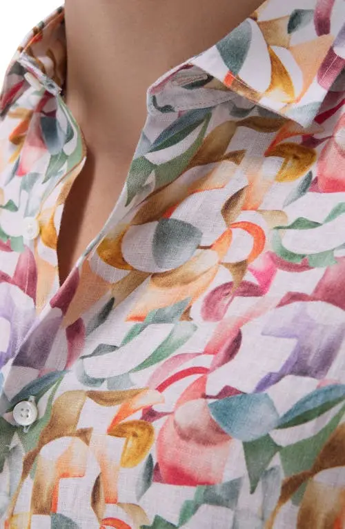 Bugatchi Julian Shaped Fit Linen Button-up Shirt - Sand