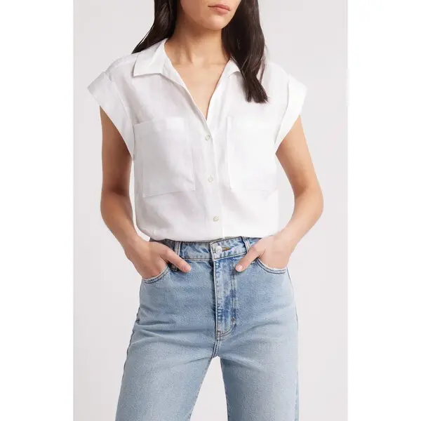 FRAME The Leisure Linen Short Sleeve Shirt