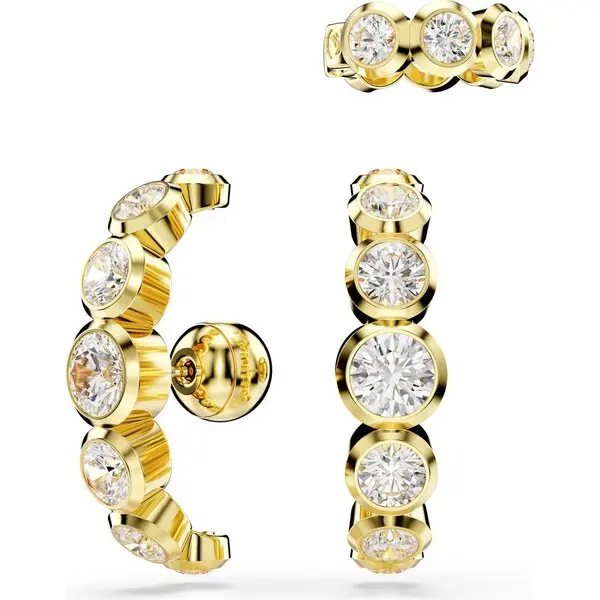 SWAROVSKI Imber Crystal Ear Cuff & Studs Set - White/ Gold