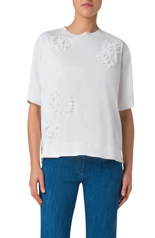 Akris Mesh Carnation Appliqué T-shirt