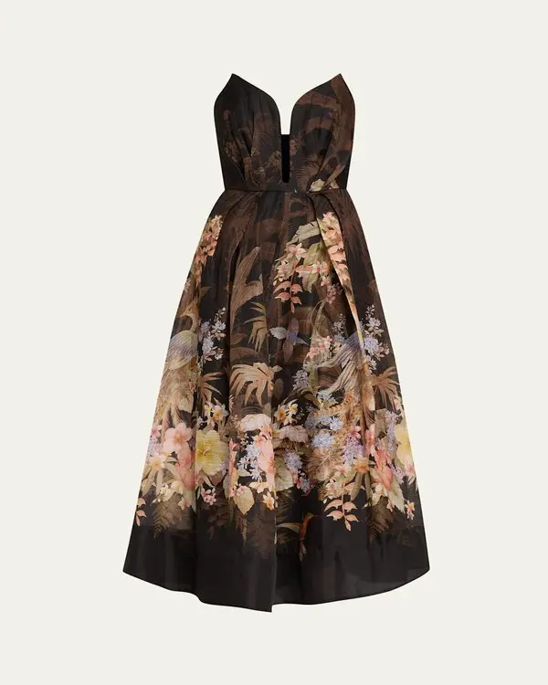 Zimmermann Illuminate Strapless Midi Dress