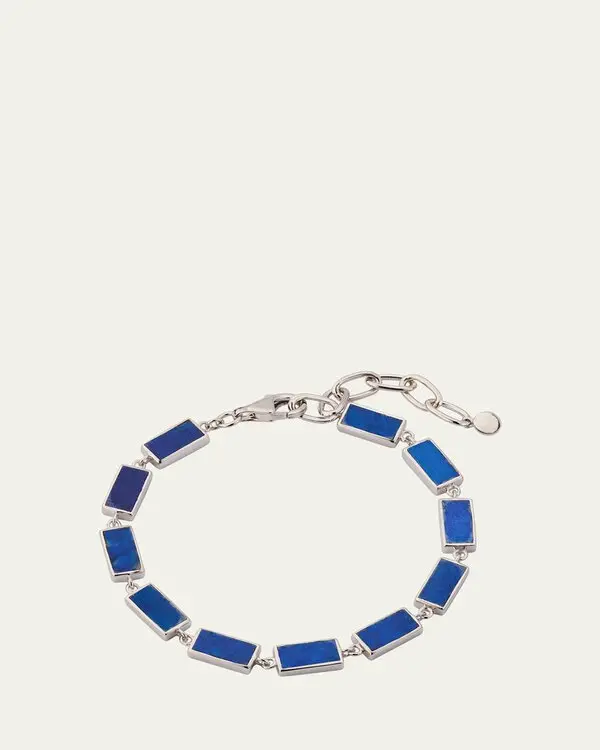 JAN LESLIE Sterling Silver And Lapis Bracelet - Blue