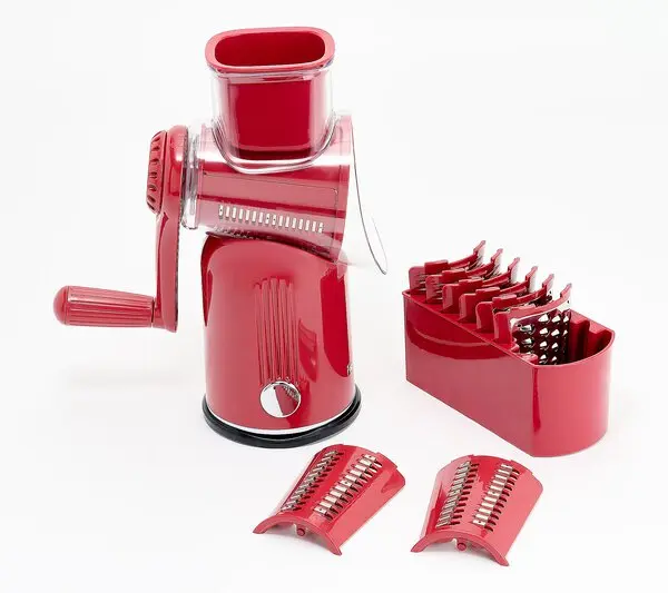 FABIO VIVIANI Rotary Cheese Grater W/ 5 Blades & Storage Box