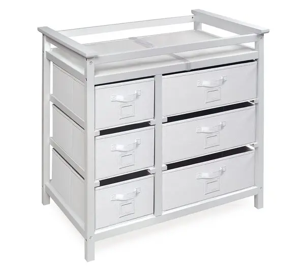 BADGER BASKET Modern Baby Changing Table With S Ix Baskets