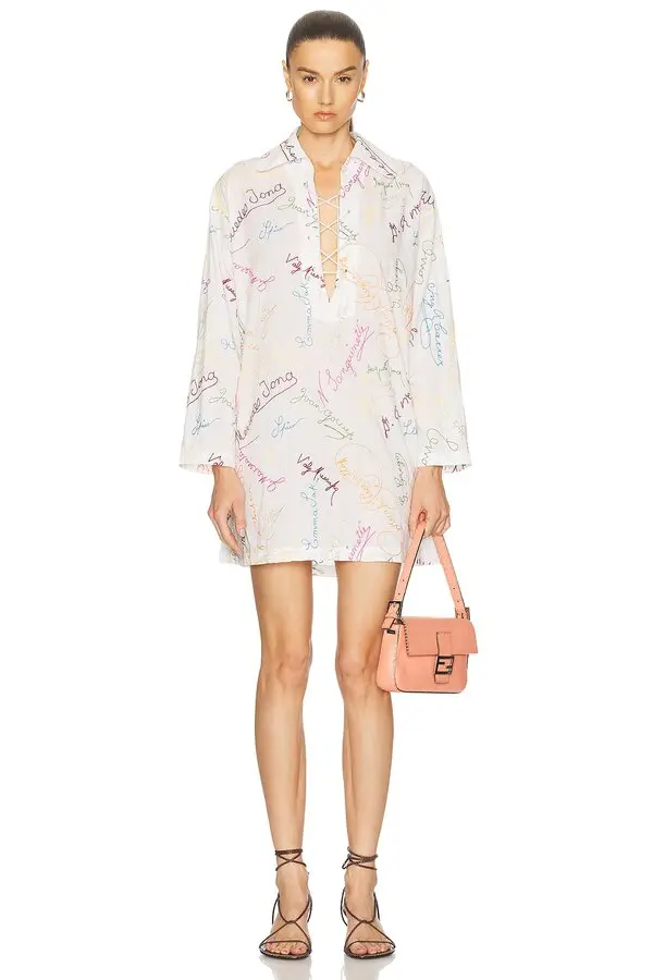 BODE Signature Scrawl Embroidered Dress