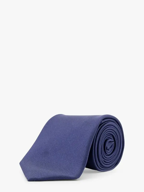 NUGNES 1920 Solid Color Silk Tie - Blue