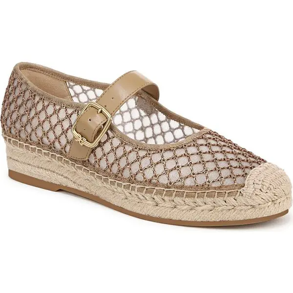 Sam Edelman Mackie Mary Jane Platform Espadrille - Brushed Gold/ Cyprus Tan