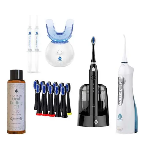 PURSONIC Ultimate Oral Care Bundle Smart Electric Toothbrush, Oral Irrigator, Led Whitening