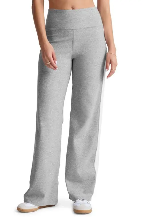 Beyond Yoga Space Dye Laid Back Stripe Pants - Silver Mist/ Cloud White