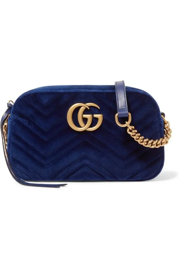 Gucci Gg Marmont Crossbody Matelasse Velvet Small