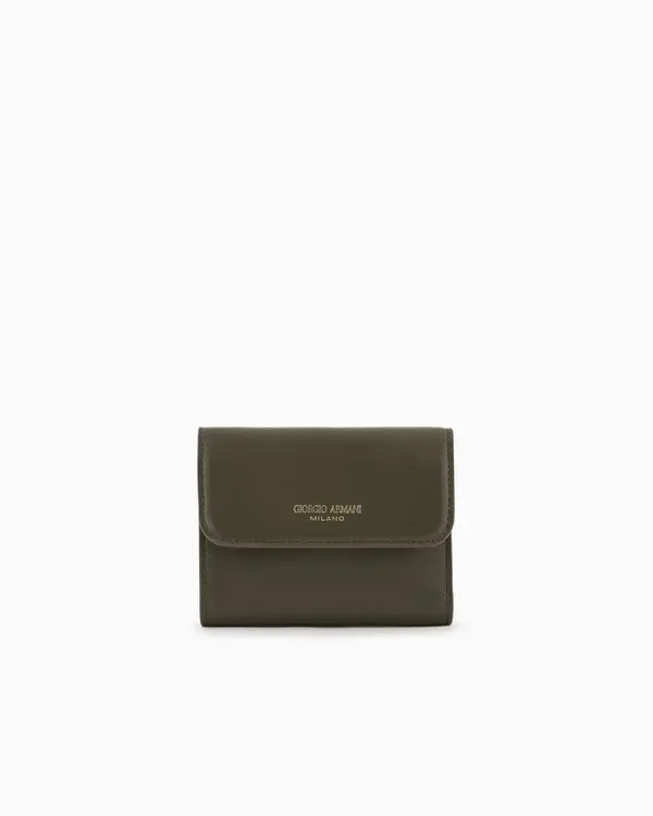 Giorgio Armani Leather Trifold Wallet - Green