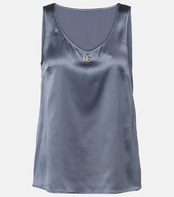 Dolce & Gabbana Silk-blend Top - Grey
