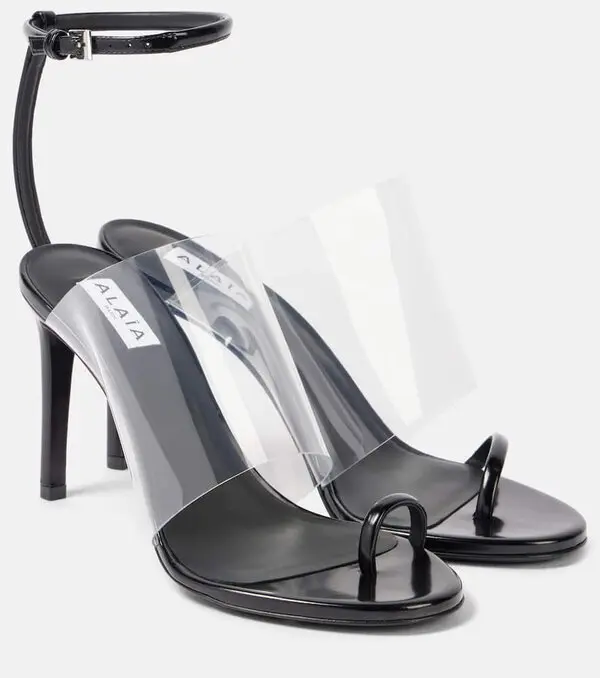 Alaïa Plexi 90 Leather Sandals - Transparent