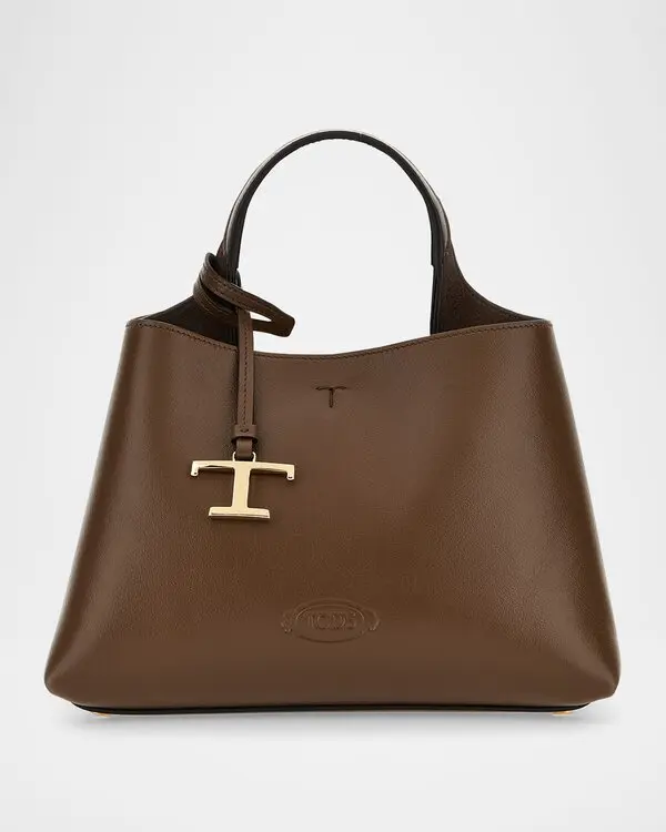 TOD'S Micro Leather Tote Bag - Cocoa