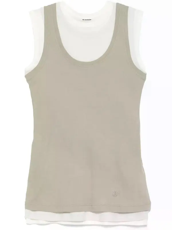 JIL SANDER Layered Tank Top - White