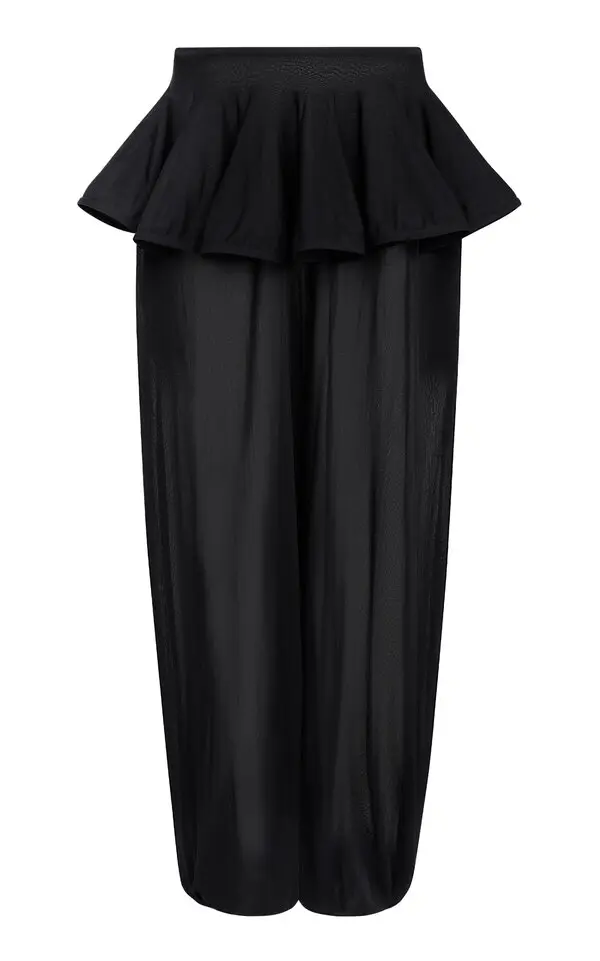 Alaïa Knit Peplum Tapered Pants - Black