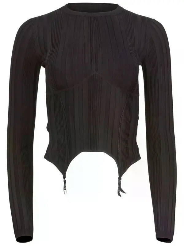 Fleur Du Mal Ribbed Knit Garter Top
