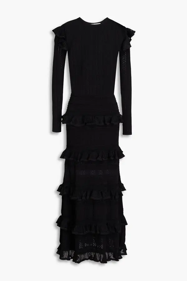 Zimmermann Tiered Pointelle-knit Midi Dress