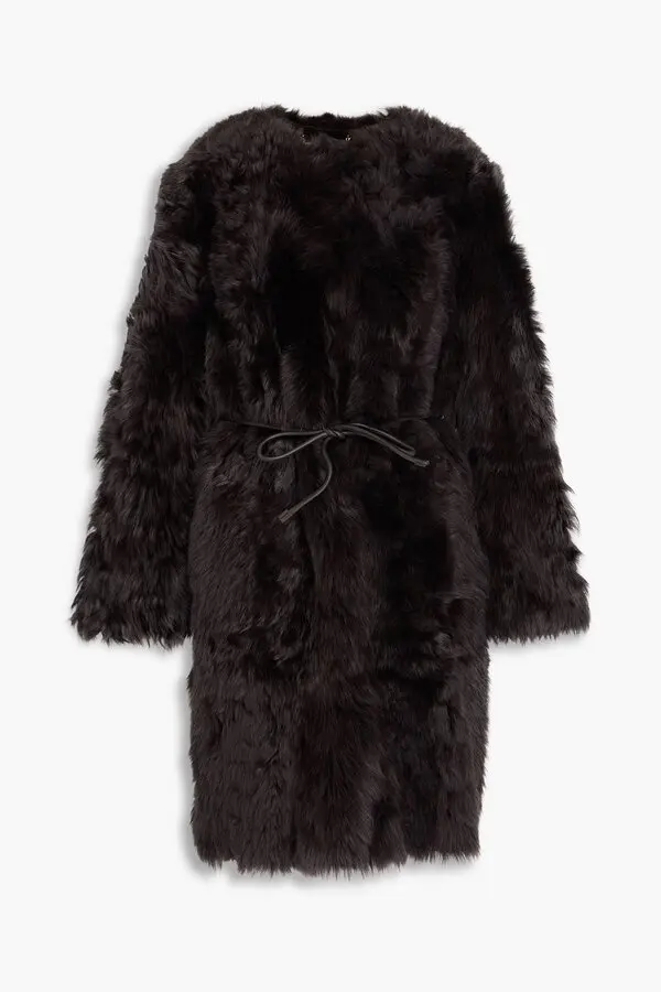 Zimmermann Shearling Coat - Dark Brown