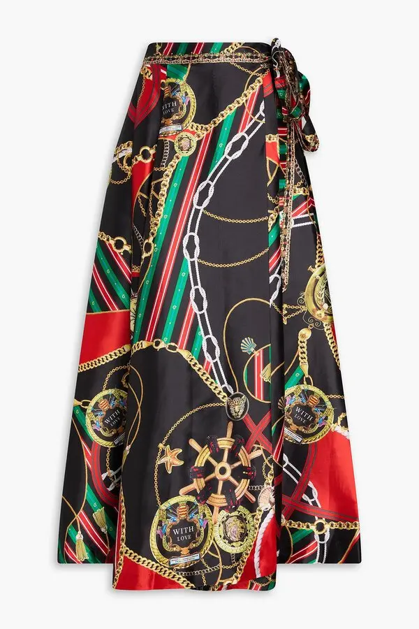Camilla Crystal-embellished Printed Maxi Wrap Skirt