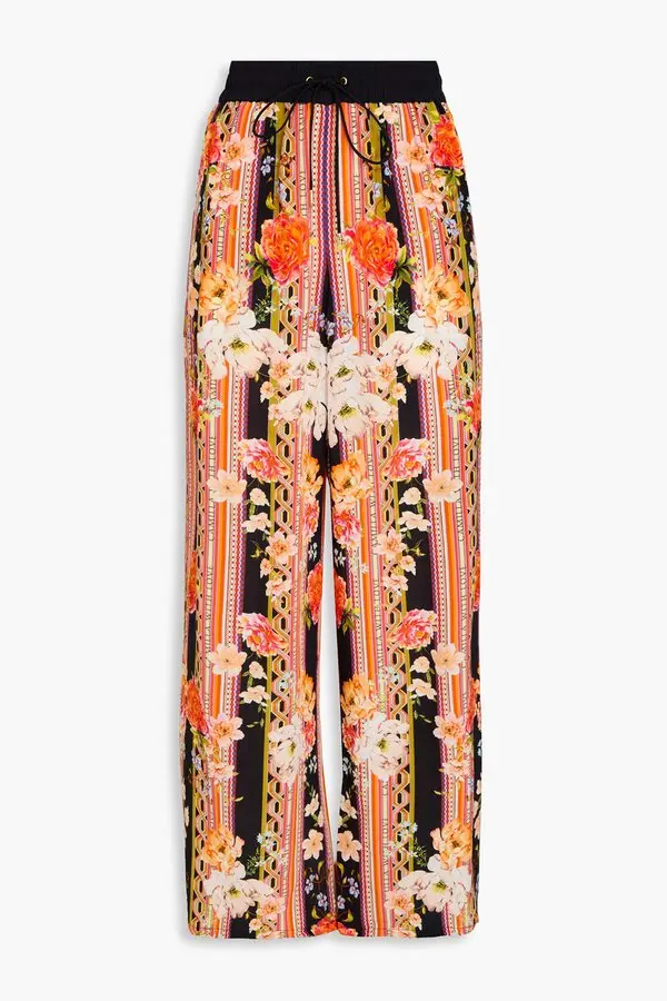 Camilla Crystal-embellished Silk Crepe De Chine Pants - Orange