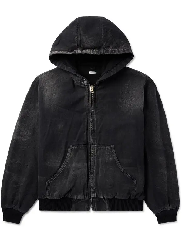 A.PRESSE Cotton, Hemp And Silk-blend Canvas Hooded Jacket