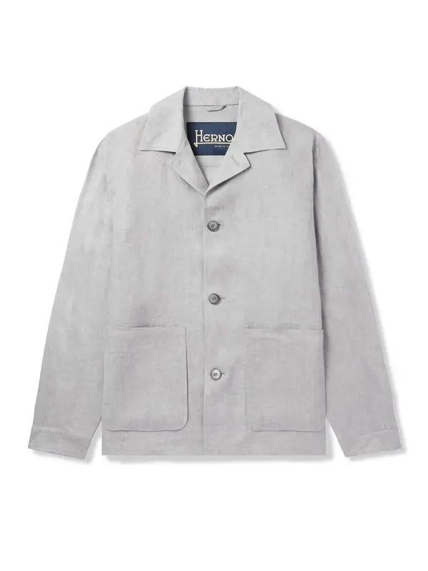 Herno Camp-collar Linen Overshirt