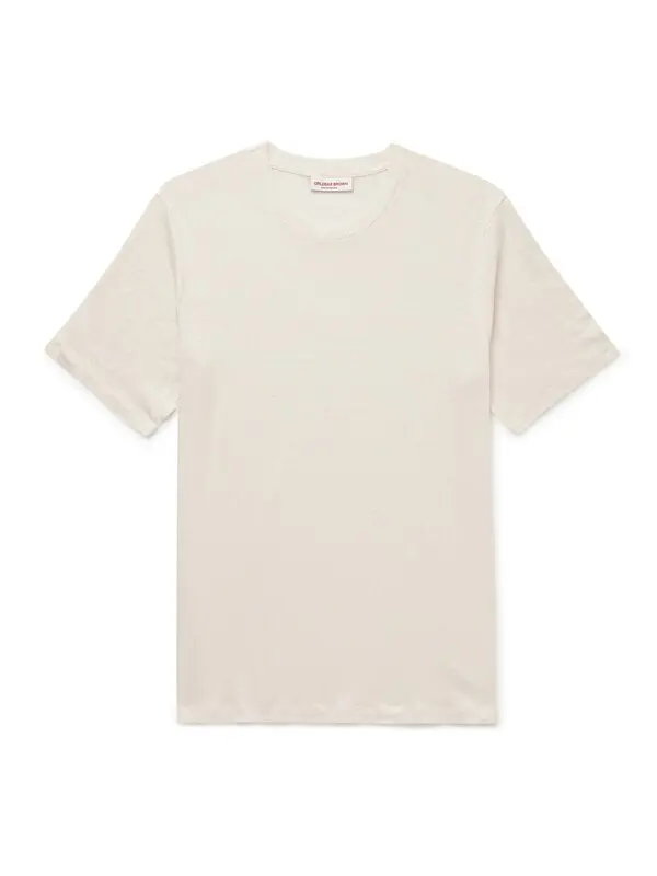 Orlebar Brown Ob Standard Linen-blend Jersey T-shirt - Neutrals