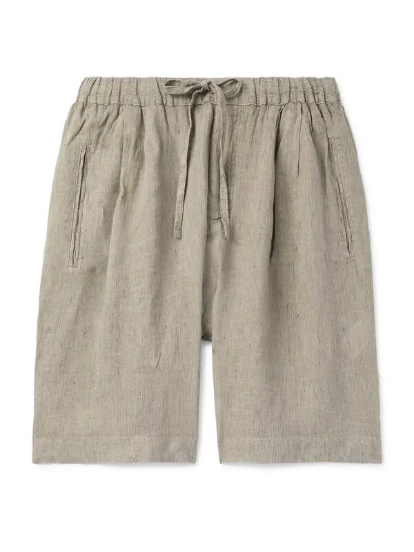 Massimo Alba Kevin Straight-leg Linen Shorts - Neutrals