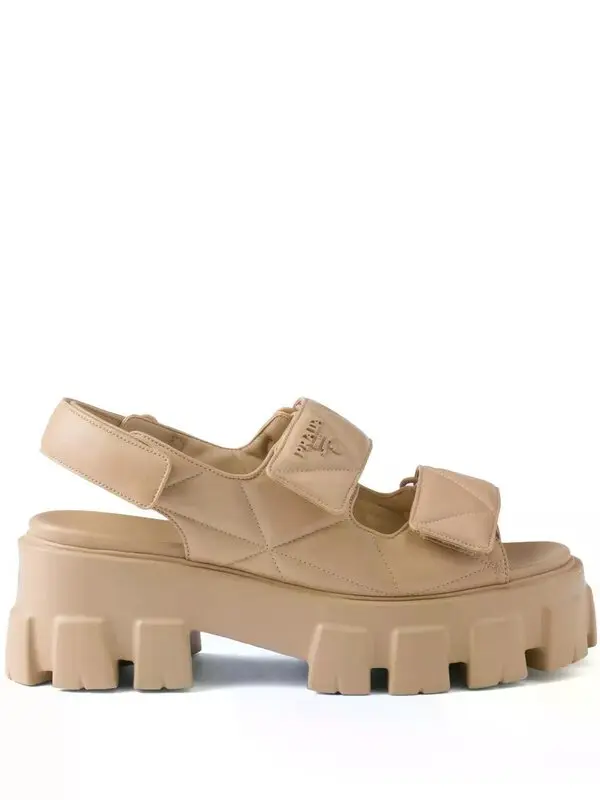 Prada 55mm Monolith Sandals - Neutrals