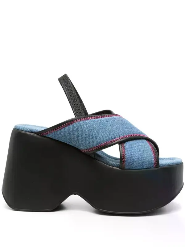VIC MATIE 100mm Platform Sandals - Blue