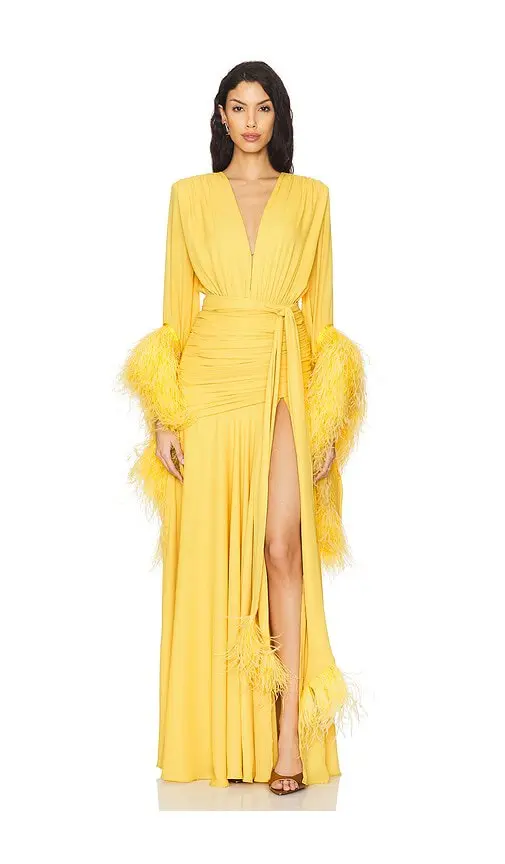 Bronx And Banco Geisha Maxi Dress - Mustard
