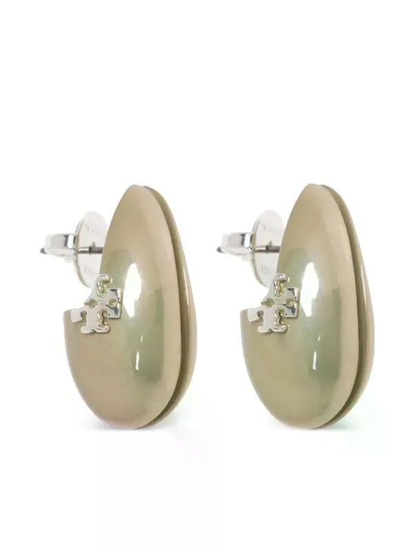 Tory Burch Wave Stud Earrings - Green