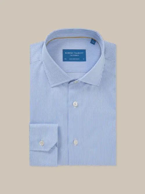 Robert Talbott Reynolds Mini Stripe Twill Classic Fit Shirt - Blue