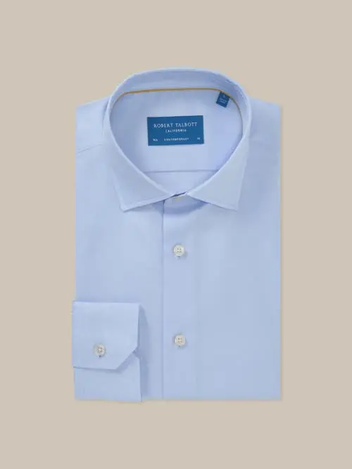 Robert Talbott Reynolds Twill Contemporary Fit Shirt - Light Blue