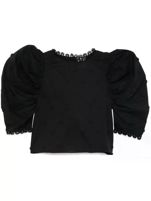 Farm Rio 3d Flowers Blouse - Black