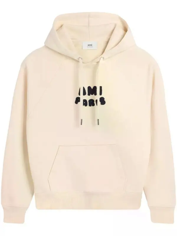 Ami Logo-appliqué Hoodie - Neutrals