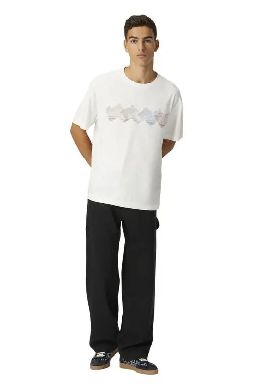 Missoni Cotton Crewneck T-shirt With Gradient Zig Zag Insert - White