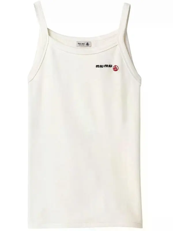 Miu Miu X Petit Bateau Embroidered Tank Top