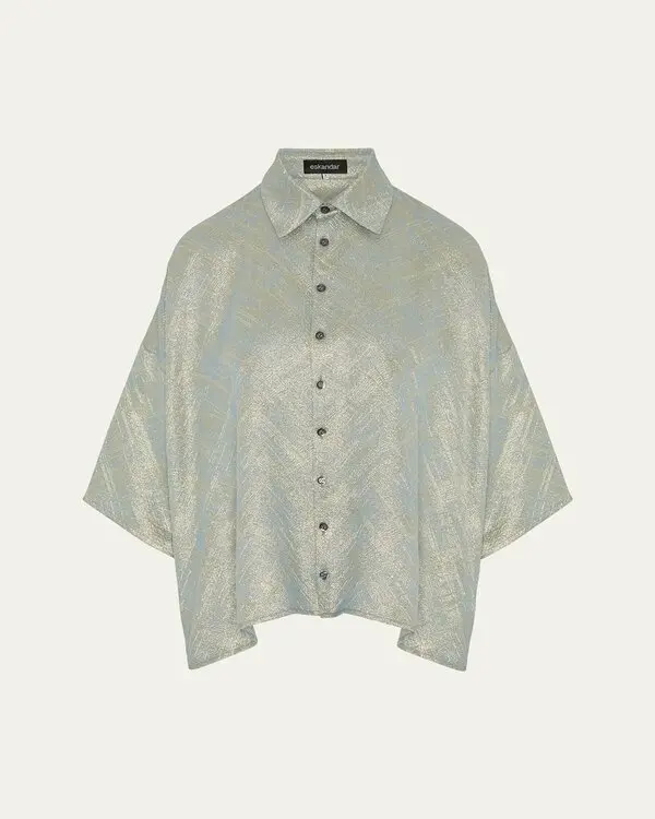 Eskandar Sloped Shoulder A-line Shirt - Woadgold