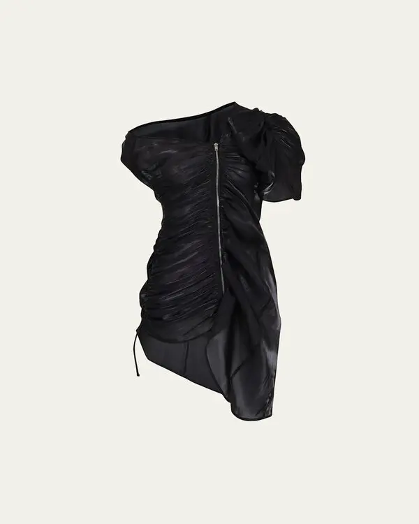 BESFXXK Off-shoulder Draped Mini Dress