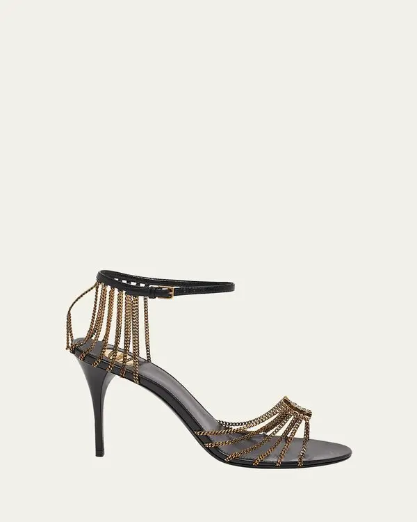 Saint Laurent Babylone Strappy Chain Stiletto Sandals