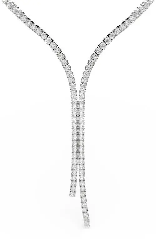 SWAROVSKI Matrix Crystal Tennis Y-necklace - White/ Silver